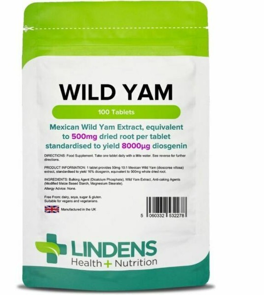 Lindens Mexican Wild YAM Extract 500mg 100 Tablets Diosgenin for sale ...
