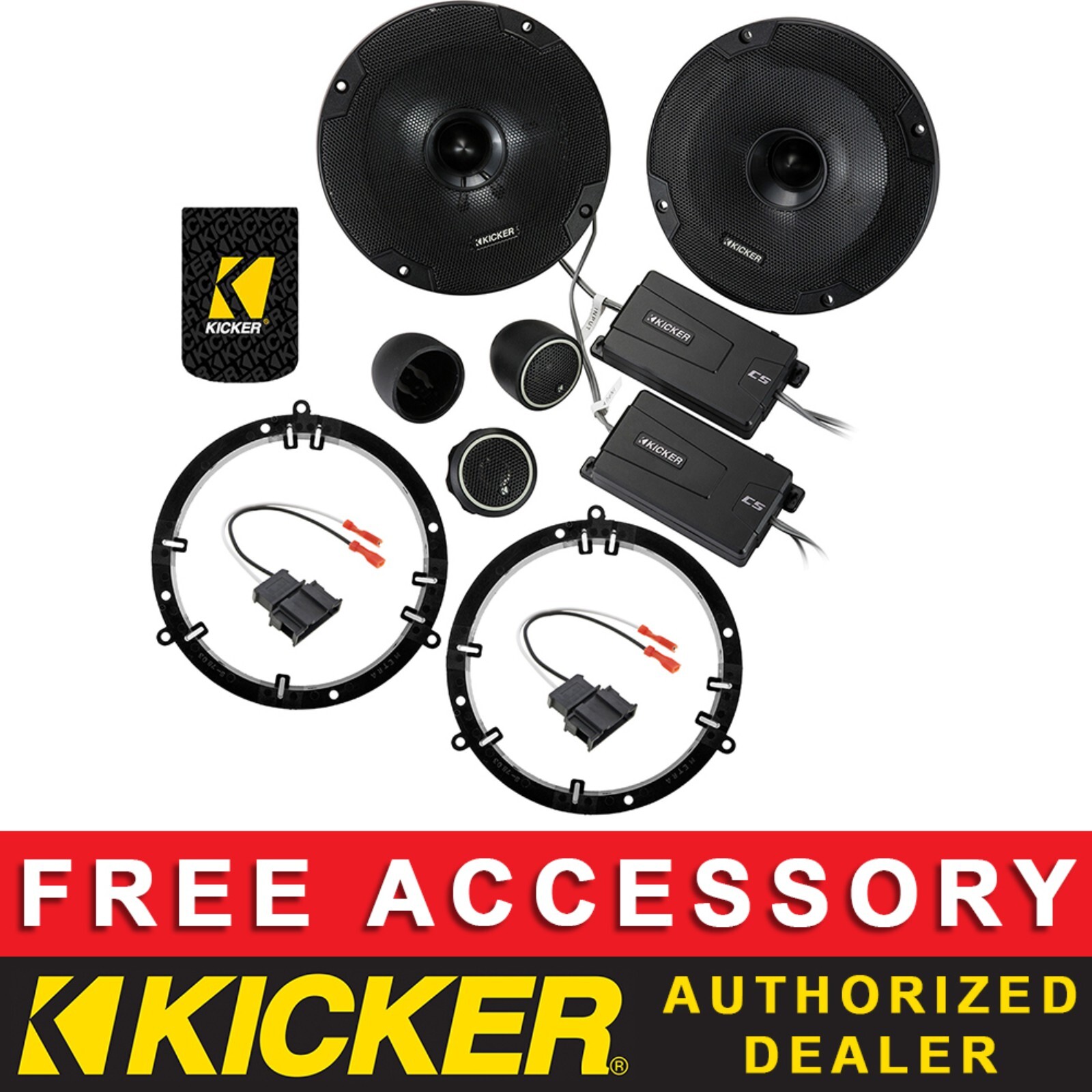 KICKER CSS654 6.5" OEM SPEAKER REPLACEMENT KIT FOR VOLKSWAGEN GOLF 1999 ...