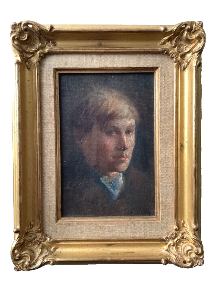 Edward HOPPER ? Self-Portrait Man Oil Canvas Painting C1906 | eBay
