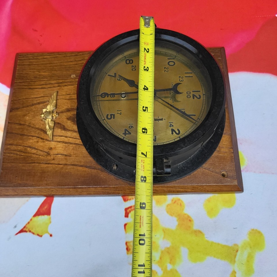 Good working Chelsea Clock Co. US Government 12/24 Hour Bakelite Ship ...