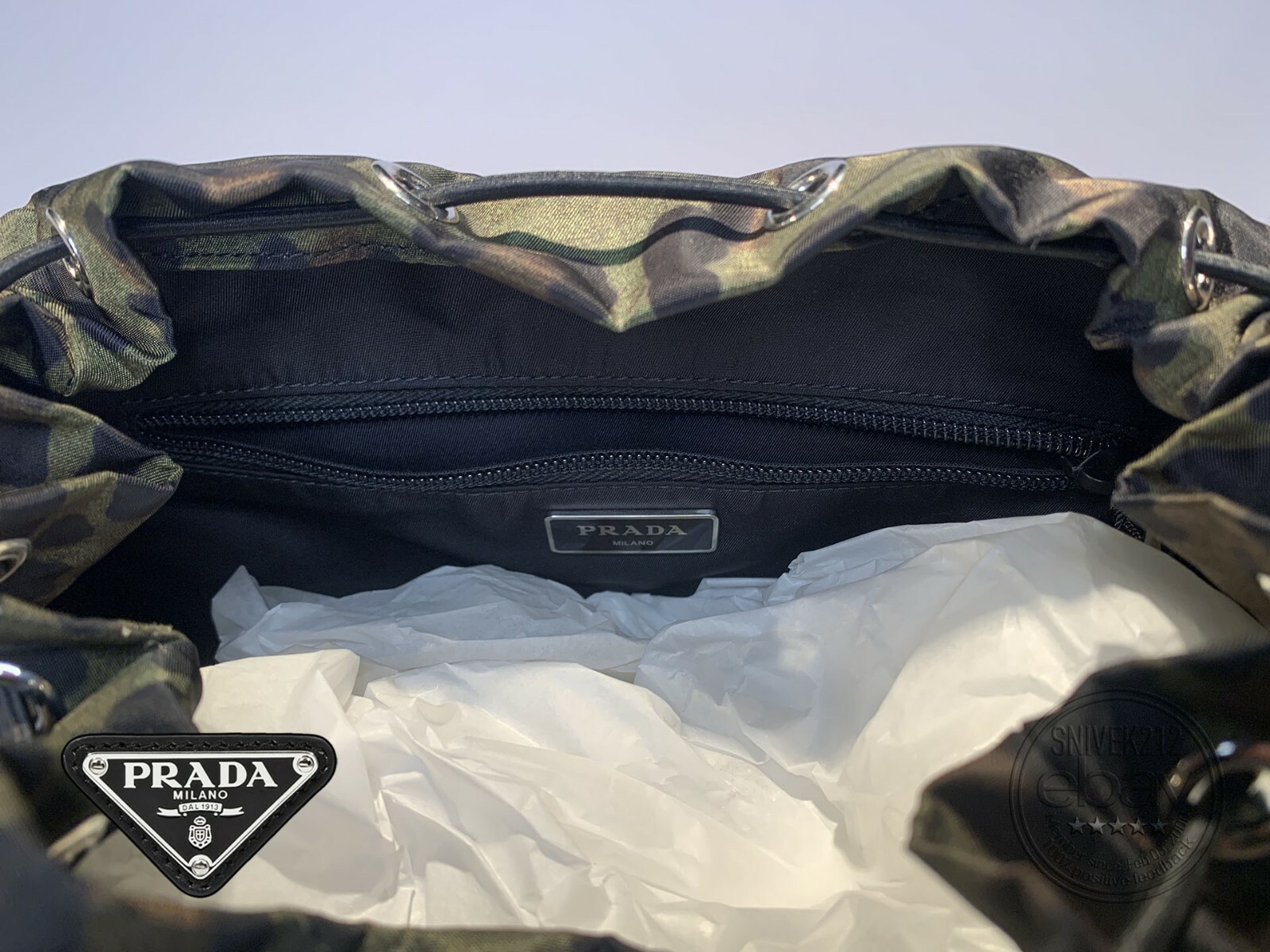 PRADA BACKPACK CAMO CAMOUFLAGE LEOPARD GREEN ZAINO UNISEX *FREE FAST ...