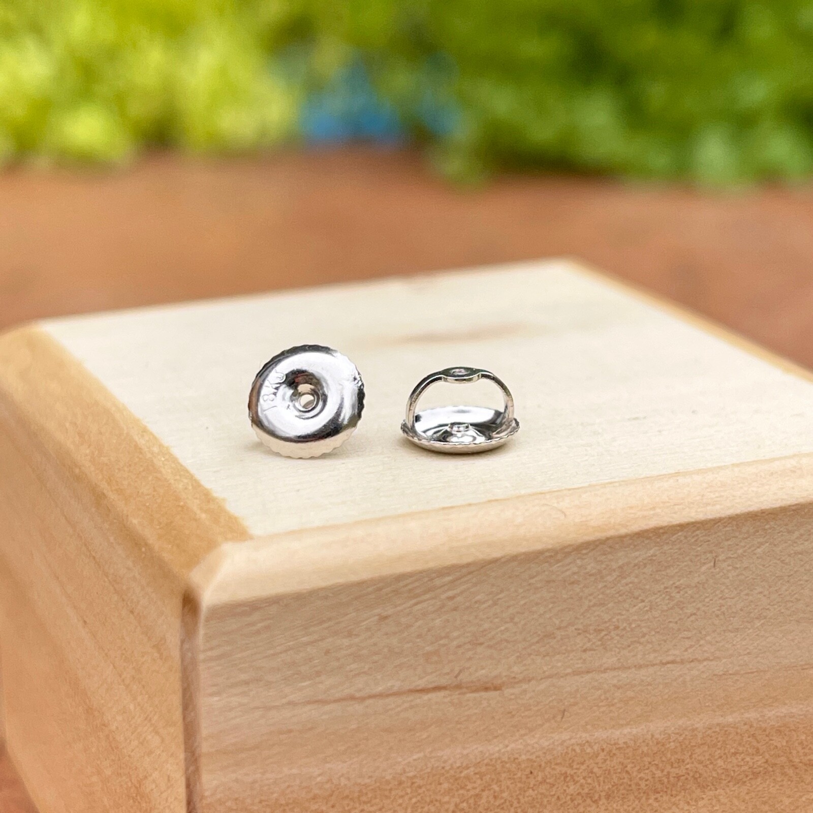 14KT White Gold Screw Back Replacement Earring Backs NEW One Pair 6.3mm ...