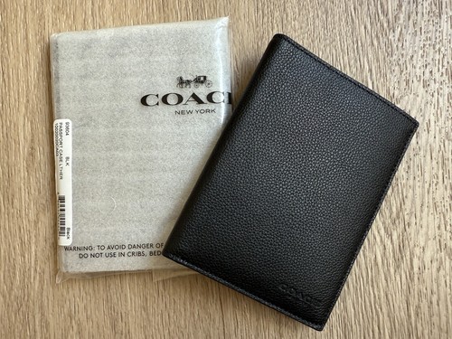 Coach Brand NEW Black Leather Passport Case/Holder 93604 | eBay