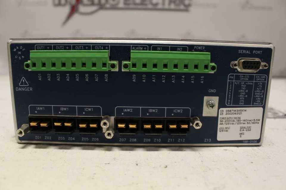 SCHWEITZER ENGINEERING SEL-587 CURRENT DIFFERENTIAL RELAY OVERCURRENT ...