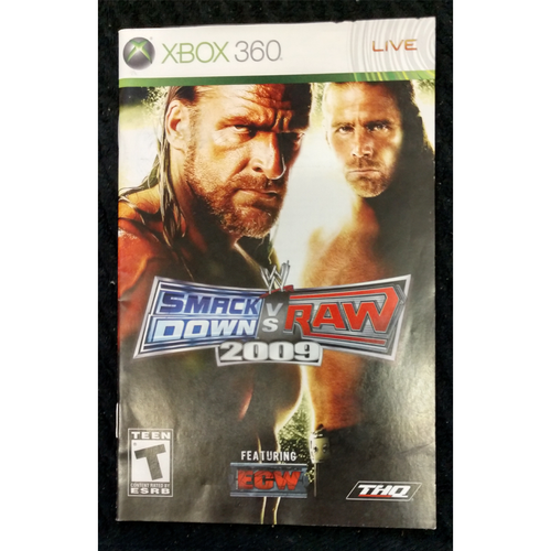 WWE Smackdown vs. Raw 2009 (Xbox 360) MANUAL ONLY/NO GAME-NO Tracking ...