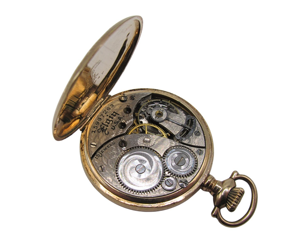 Elgin Yellow Gold Filled Small Vintage Open Face Manual Wind Up Pocket ...