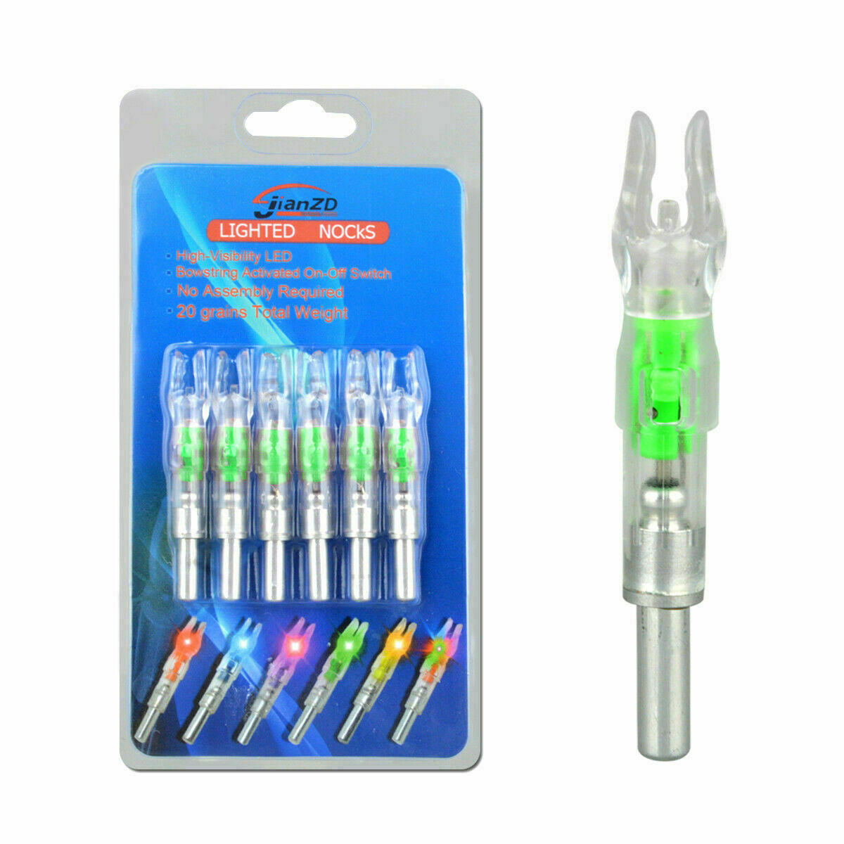 Toparchery LED Nocks 6.2mm Archery ID6.2mm/.244 Automatic LED Lighted ...