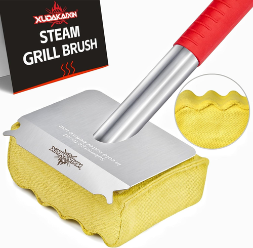 Grill Brush Bristle Free,Unique Aramid Fiber Wavy Pad Perfect for Cast ...