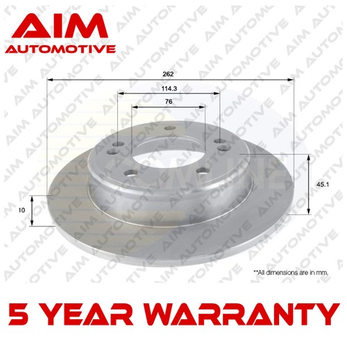 Brake Disc Rear AIM Fits Hyundai i30 Kia Cee'D Pro #1 58411A6300 ...