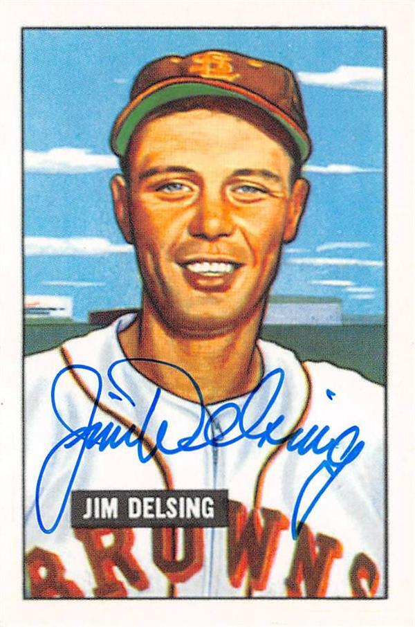 Jim Delsing autographed Baseball Card (Browns) 1951 Bowman #279 1986 ...