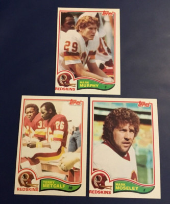 1982 Topps MARK MOSELEY, TERRY METCALF, MARK MURPHY Lot 3 Washington ...