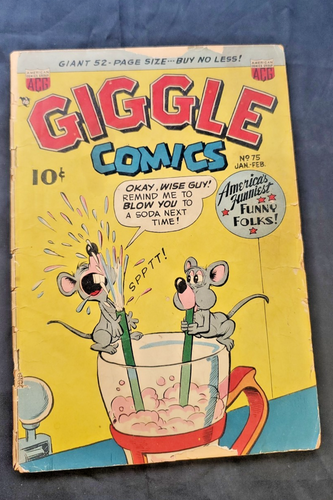 Giggle Comics # 75 Pr/Fr "BLOW YOU" INNUENDO COVER 1951 Golden Age ...