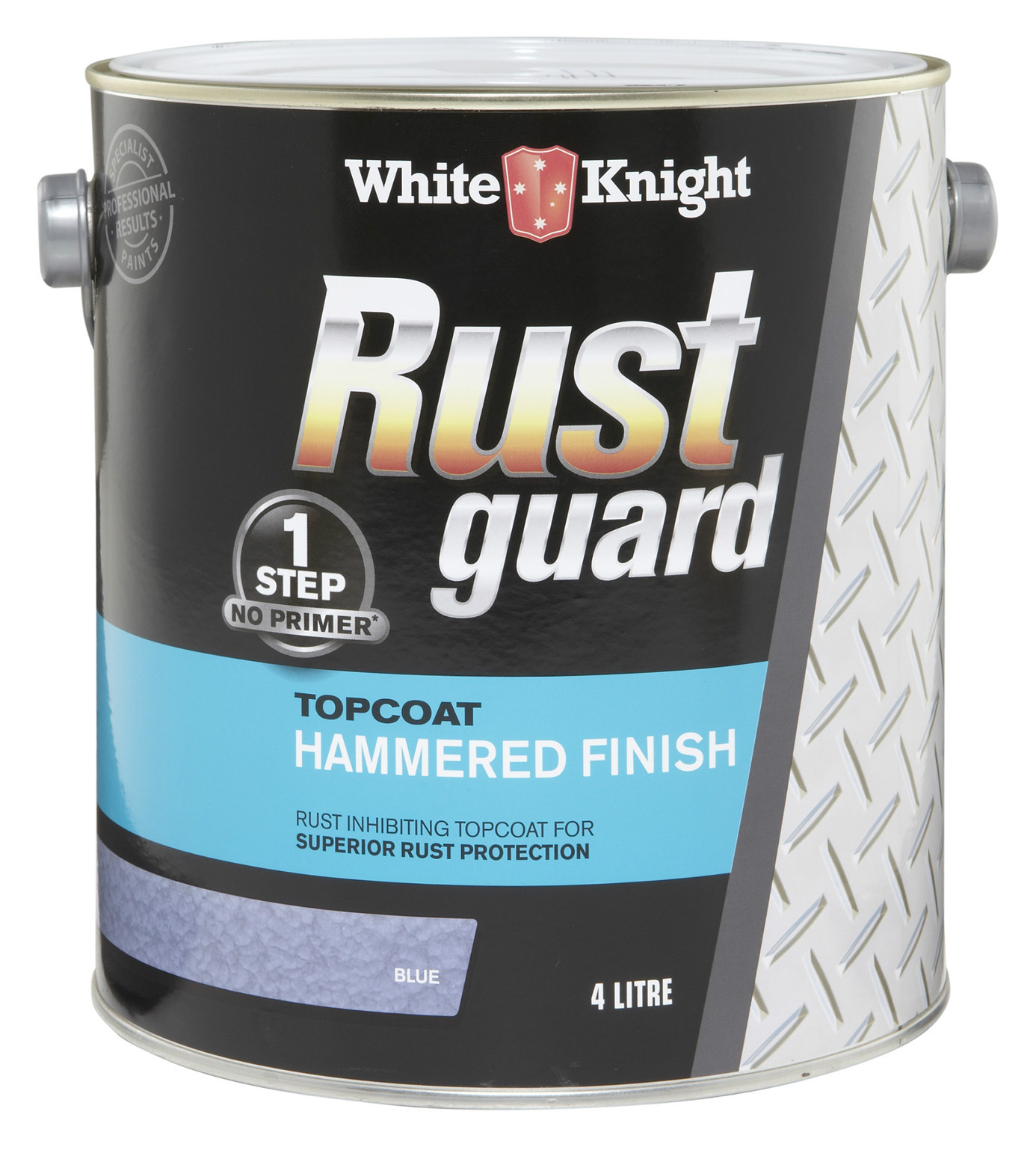 White Knight RUST GUARD Metal Topcoat Hammered Finish Paint BLUE 1L or ...