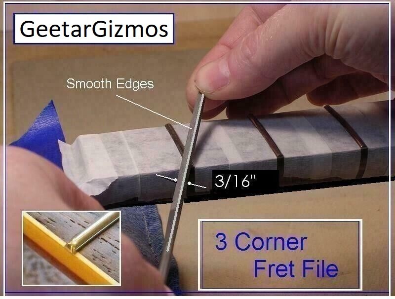 GeetarGizmos 3 CORNER FRET FILE - corners ground smooth - luthier ...