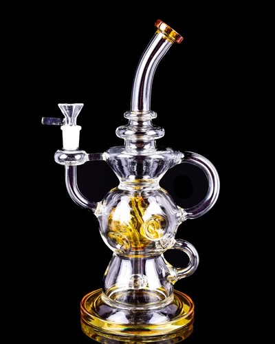VORTEX 12" Inch HELIX BONG Recycler TWISTY Glass Water Pipe Hookah ...