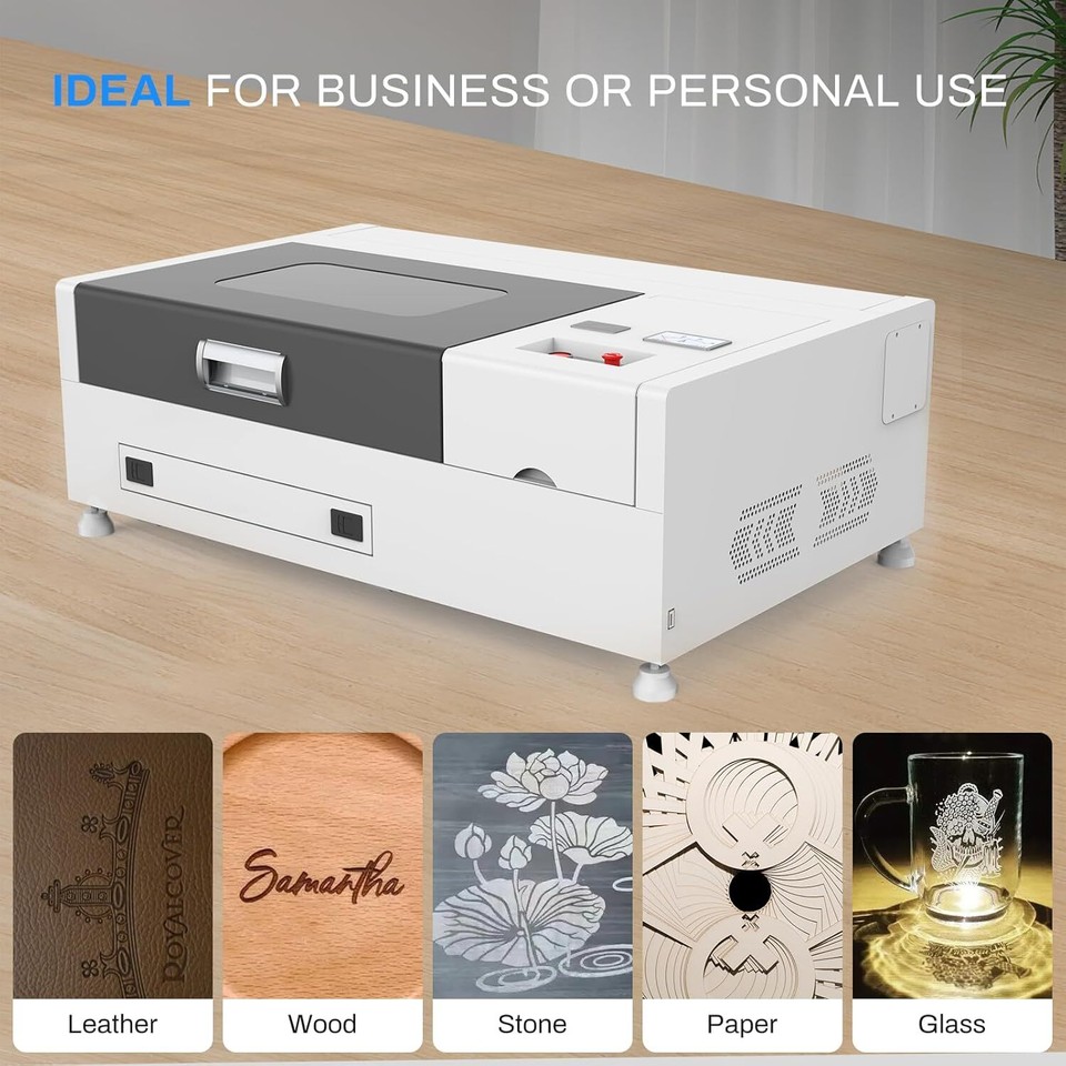 40W CO2 Lasers Engraver 8"x12" Desktop K40+ Lasers Engraving Machine ...