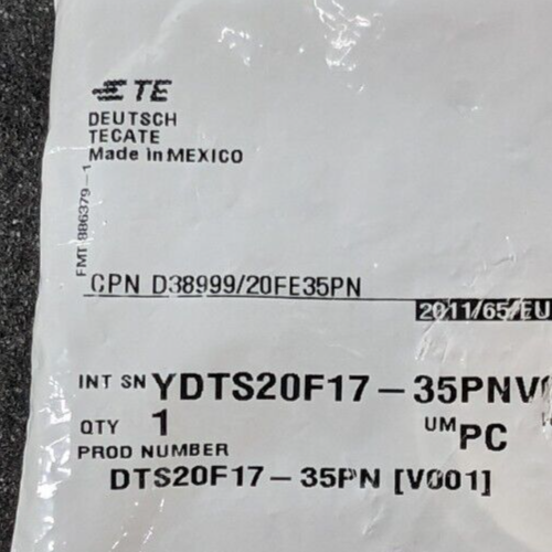 New, TE Connectivity, D38999/20FE35PN, Receptacle 55 Position Pin ...