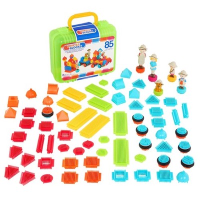 Bristle Blocks – STEM Interlocking Building Blocks – 85 Pieces Playset ...