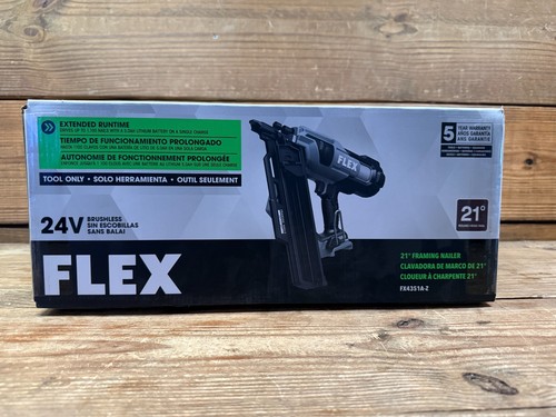 Flex Tool 24V Framing Nailer Nail Gun 21 Degree No Gas Needed FX4351A-Z ...