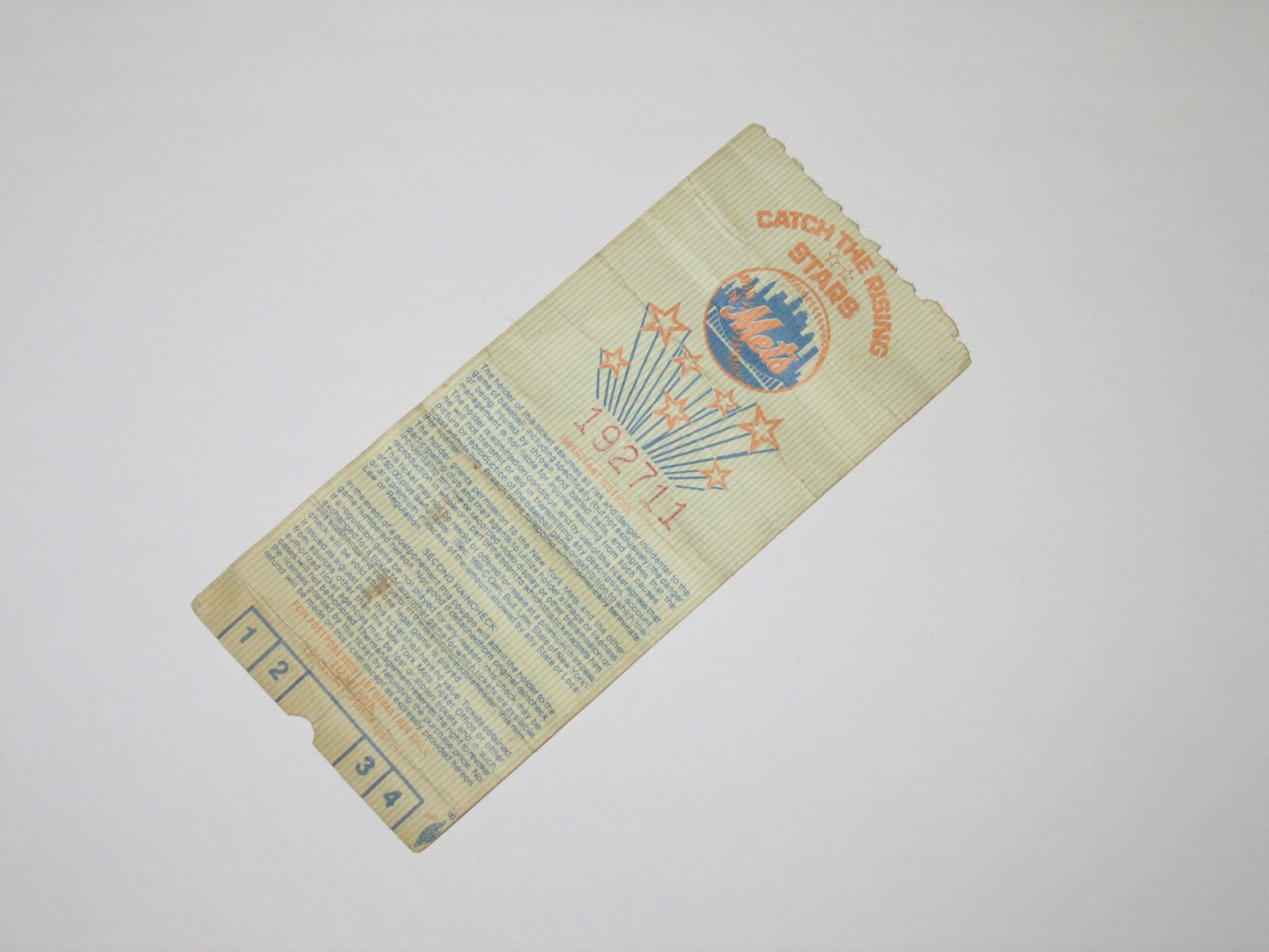 New York Mets MLB Ticket Stub - Shea Stadium - 1984 | eBay