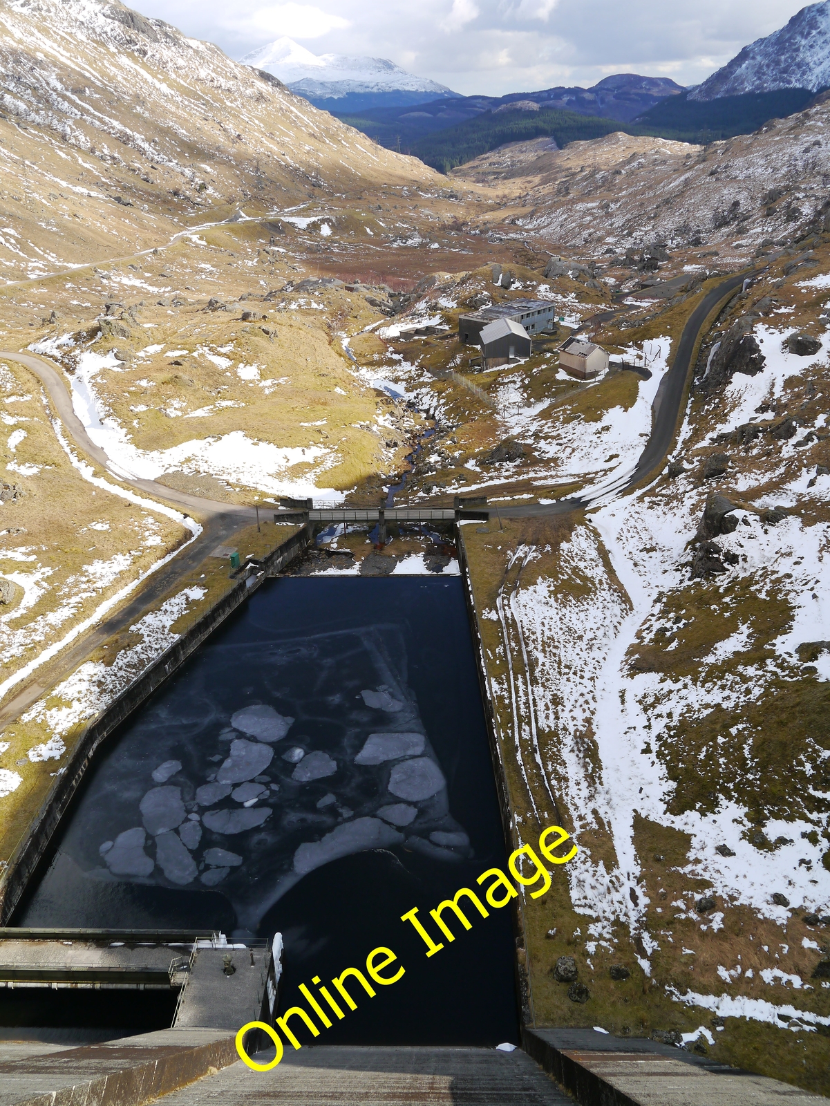 Photo 6x4 A View Down Sloy Dam Spillway Inveruglas A wintery scene at ...