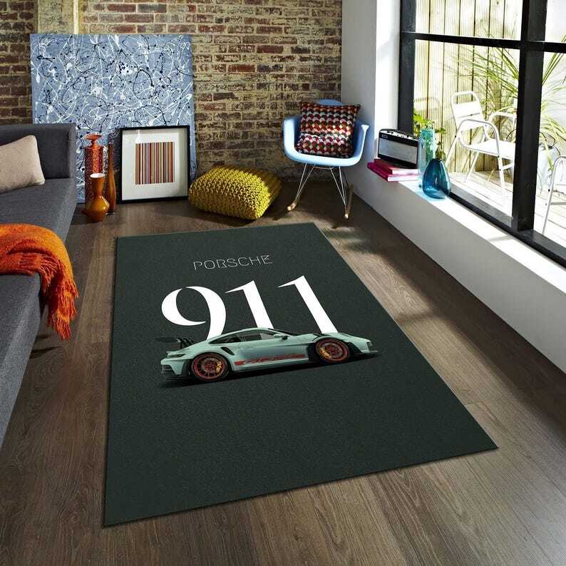 retro car rug,Porsche Car Rug,Sports car rug,Luxury Car Art Rug ...