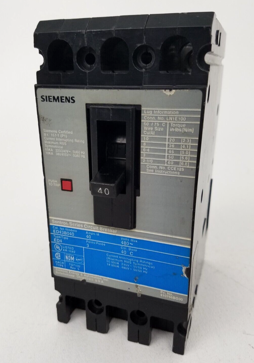 ED43B040 Siemens 40 Amp Circuit Breaker *NEXT DAY OPTION* | eBay