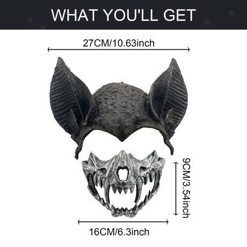 Halloween Bat Costume Mask Fun Fancy Dress up Props Mouth Face Mask for ...