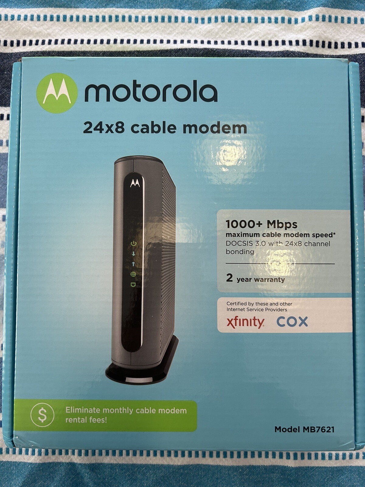 Motorola 24x8 Cable Modem Model MB7621 DOCSIS 3.0, Complete! | eBay