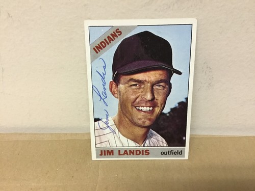 Jim Landis Autographed Card - 1966 Topps Baseball - Cleveland Indians ...