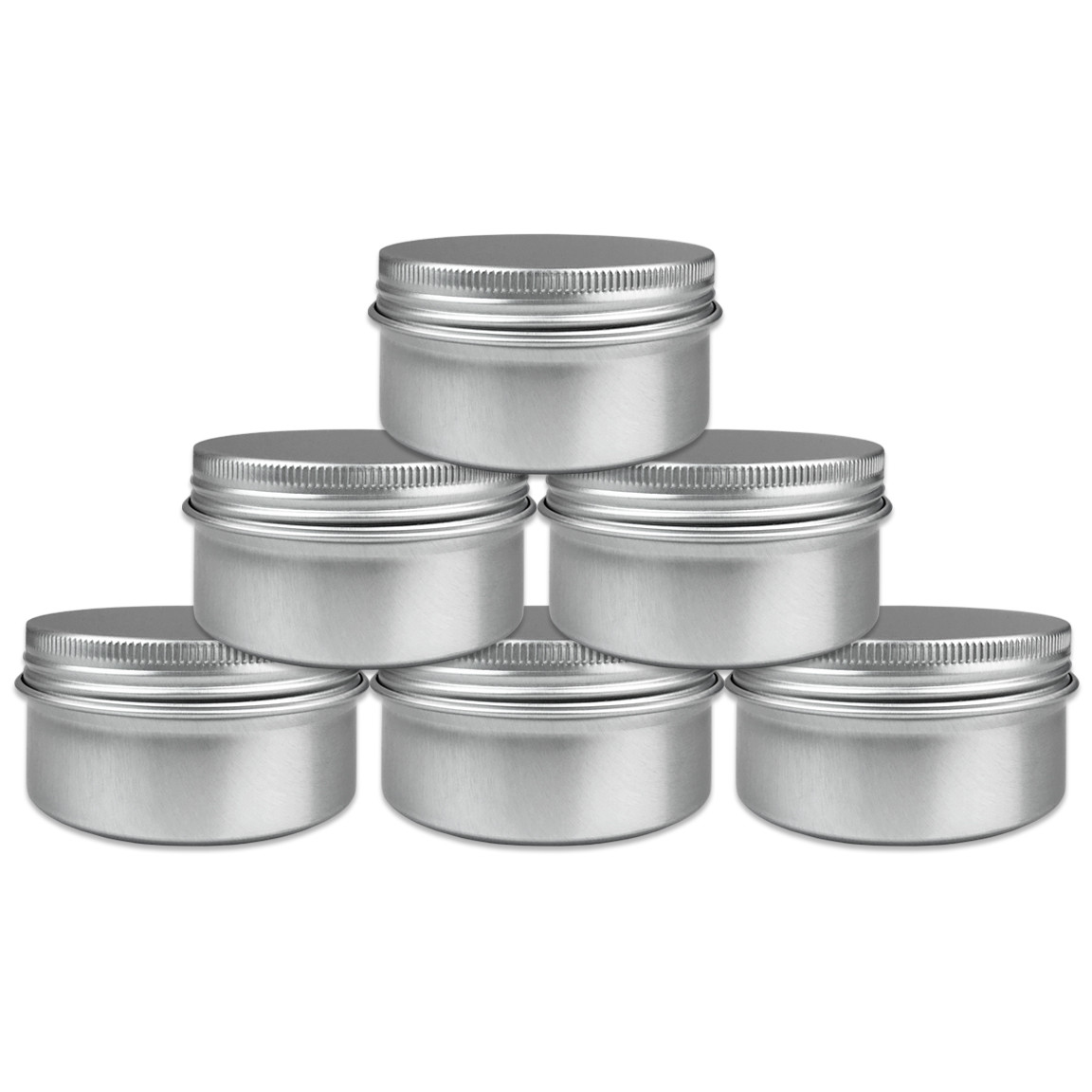 80g/80ml (12 PCS) Silver Aluminum Tin Storage Jar Containers with Screw ...