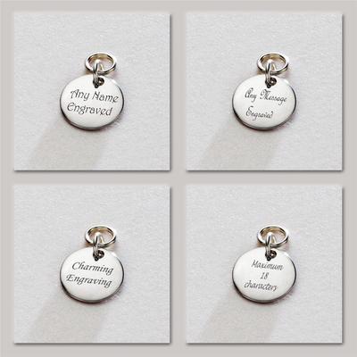 Sterling Silver Round Charm Engraved Jewellery Gift Engravable Any ...