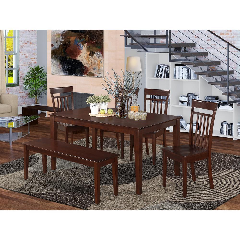 6 Pc Kitchen Table with bench set - Table and 4 Kitchen Chairs ... | eBay