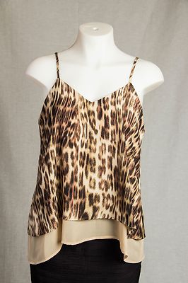 Bar III Beige-Brown Leopard-printed Tank Top size S (2-4) | eBay