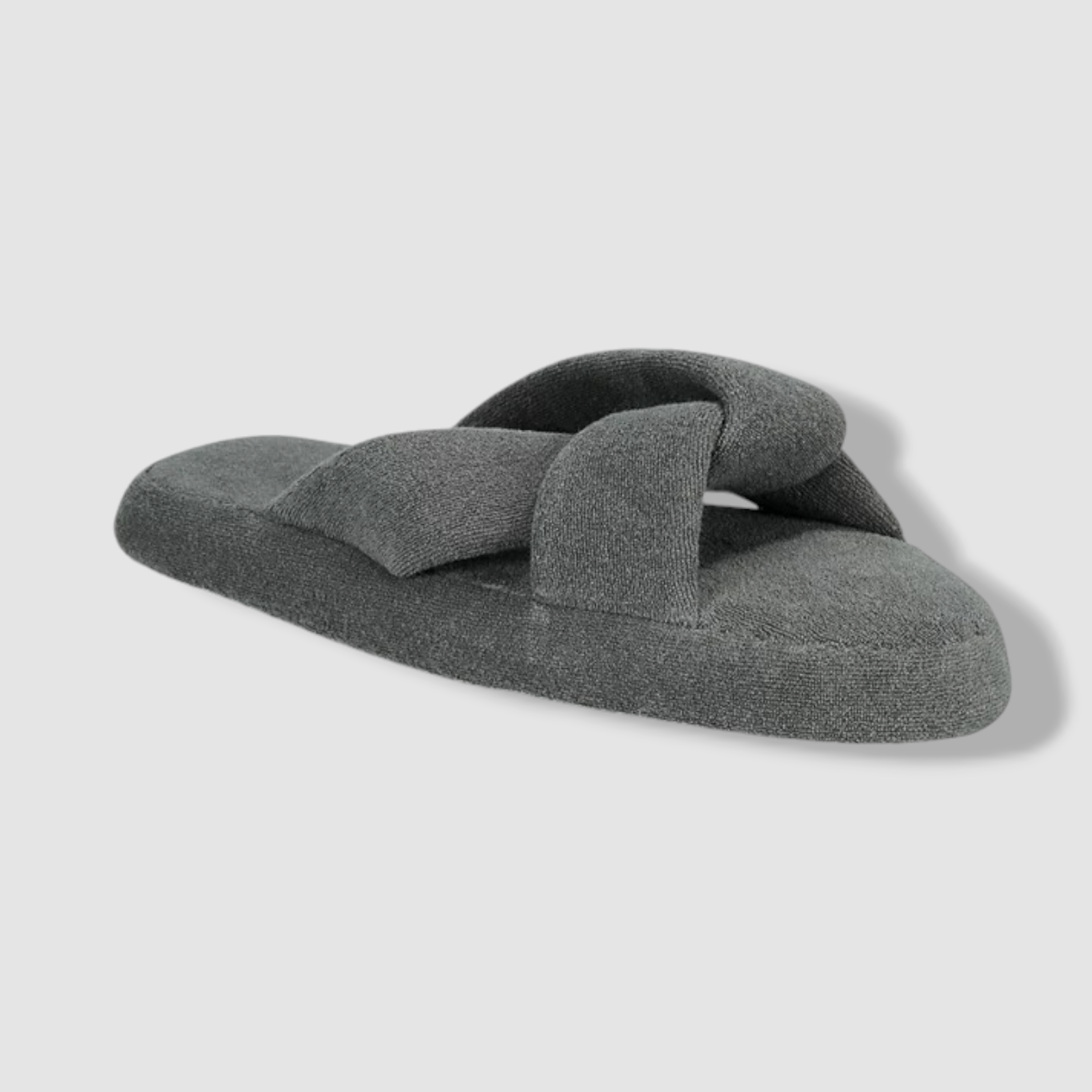 Jenni Women's Gray Terry Cloth Crossband Slide Slippers Shoes Size 9-10 ...