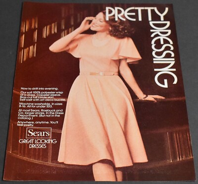 1975 Print Ad Sears Great Looking Dress Pretty Dressing Lady Sexy Art ...