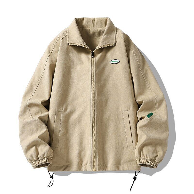 Jacket Men Vintage Baggy Coat Zip Up Outerwear Clothing Tops Male Retro ...