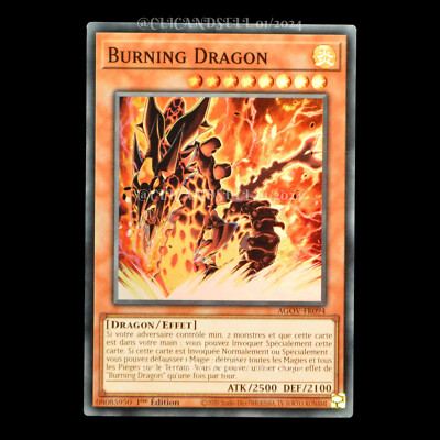 carte YU-GI-OH AGOV-FR094 Burning Dragon SR | eBay