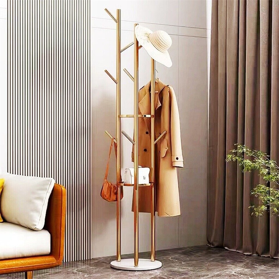 Heavy Duty Marble Coat Rack Stand Tall Clothes Rail Hanger f Bedroom ...