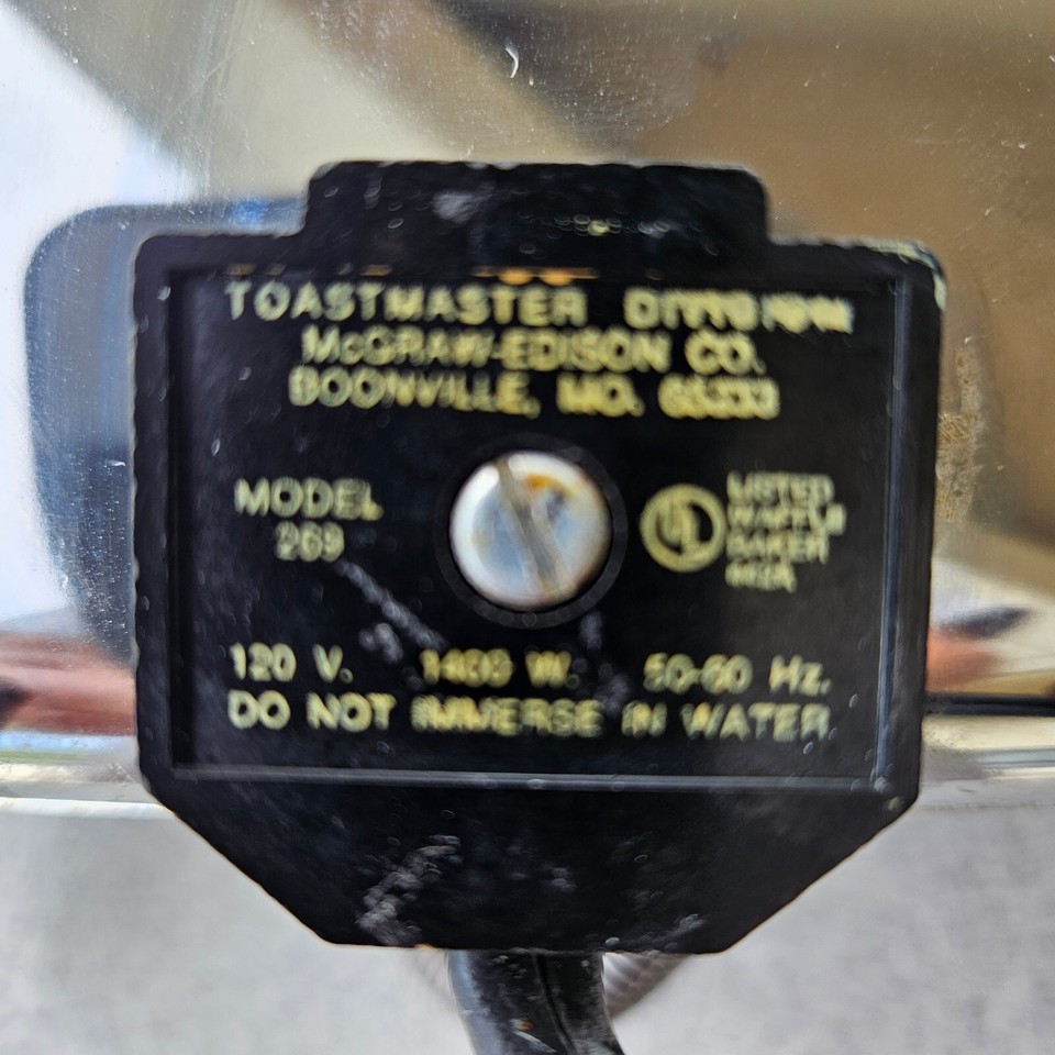 VTG Toastmaster Waffle Iron Maker Griddle 269 Chrome Reversible Plates ...