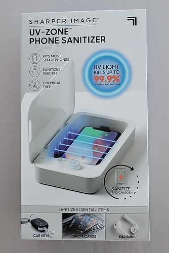 SHARPER IMAGE UV Clean Zone Phone Sanitizer Charger Portable Kills 99.9 ...