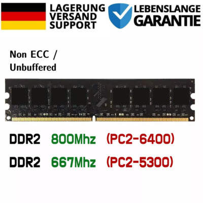 Arbeitsspeicher Desktop PC UDIMM Memory RAM DDR2 2GB 4GB (PC2-6400 ...