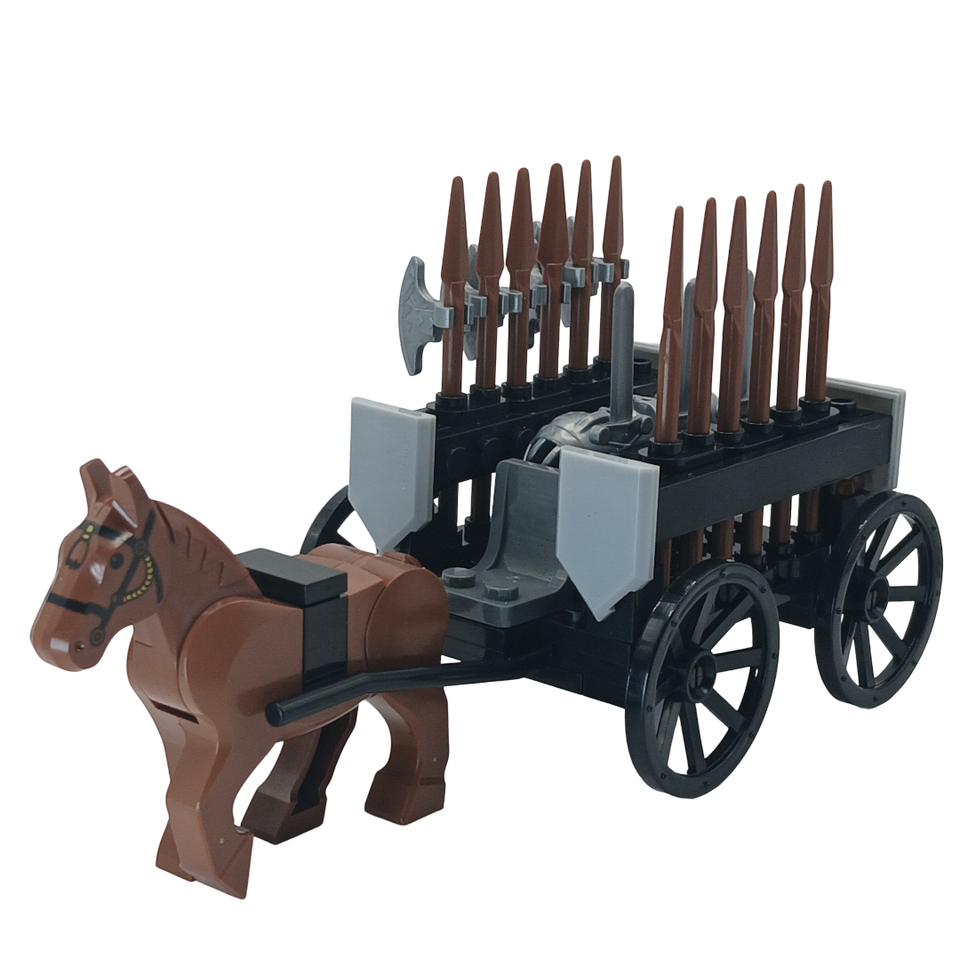 Medieval Weapon Supply Carriage with Horses – Custom Brick Compatible ...