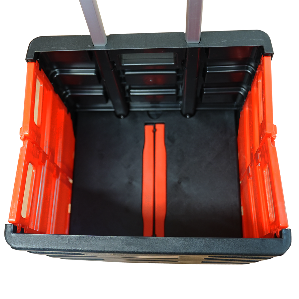 Car Boot Trolley Foldable Shopping Cart Handle Wheel Camping Caddy 25KG ...