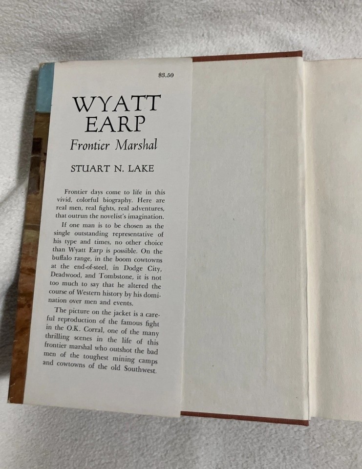 WYATT EARP FRONTIER MARSHAL STUART N. LAKE 1931 1ST EDITION HARDCOVER ...