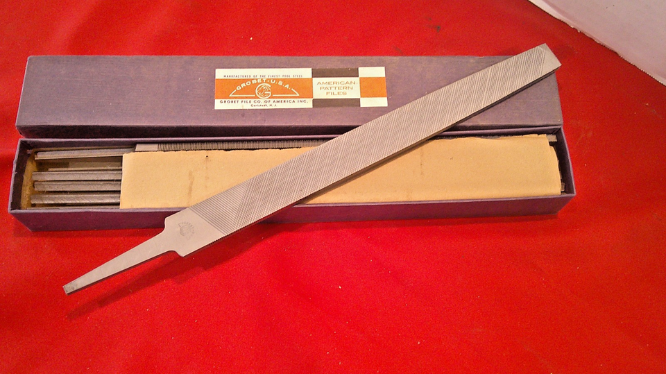 NOS Grobet American Pattern Flat Hand File Double Cut 10" Bastard USA ...