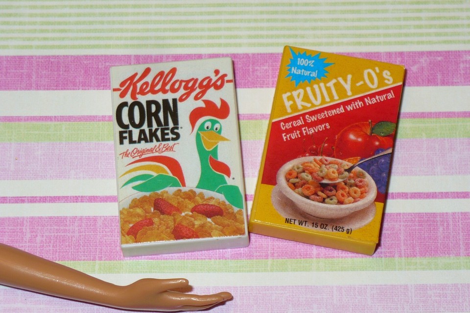 TYCO Kitchen Littles ~ Cereal Box Lot of 2 ~ CORN FLAKES & FRUITY-O's ...