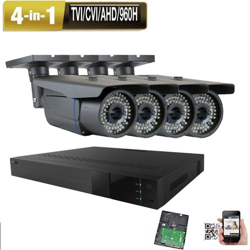 4CH 6MP All-in-one DVR 2.6MP 4-in-1 72IR TVI AHD Security Camera System ...