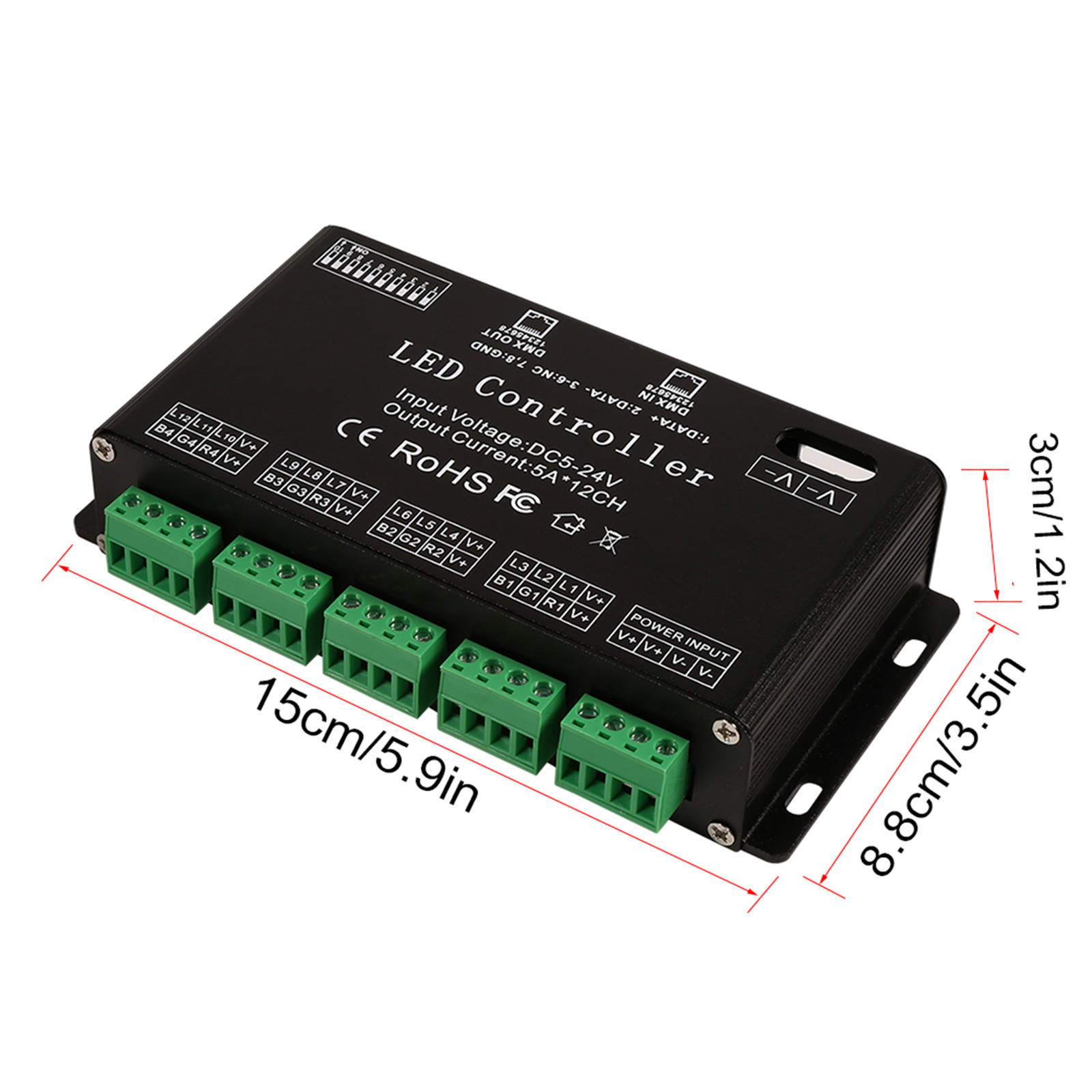 DC5V-24V 6 Channel RGB LED Controller DMX Decoder Driver Strip Module Black KF | eBay