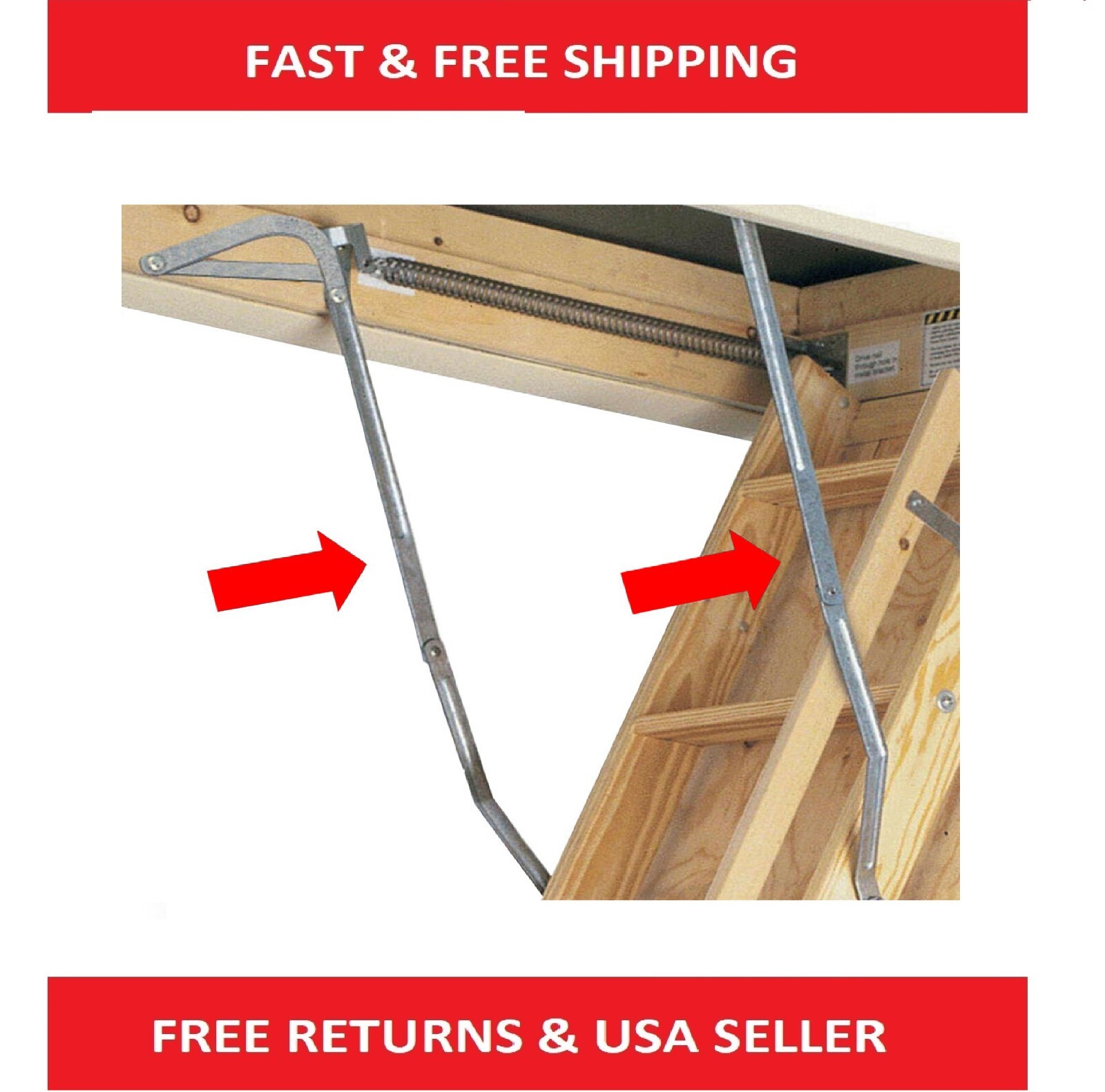 Pair Attic Ladder Spreader Hinge Arms For Werner 55-1 MFG 2006 And ...